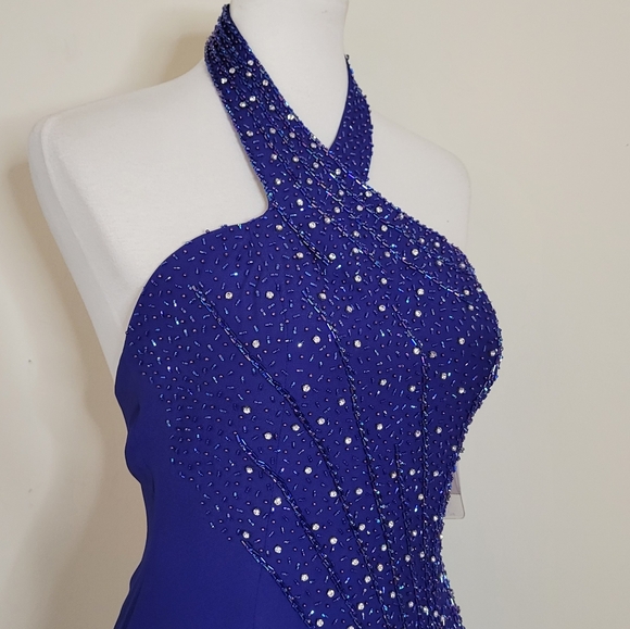 Landa | Dresses | Landa Royal Blue Open Back Long Mermaid Beaded Sexy Prom Evening Dress Size 8 ...
